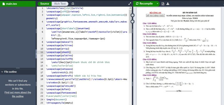 Hướng dẫn soạn thảo LaTeX trực tuyến bằng Overleaf - VniTeach - Giáo ...