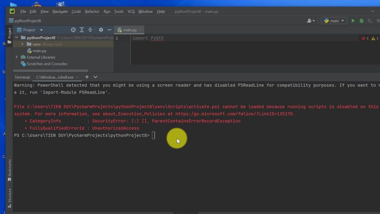Khắc Phục Lỗi Activate Ps1 Cannot Be Loaded Because Running Scripts Is Disabled On This System
