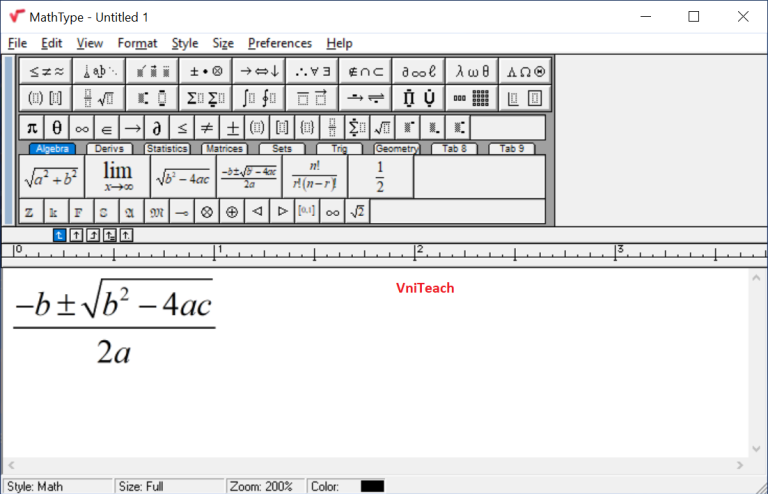 MathType 7.4.10.53 Full – Gõ công thức Toán học - VniTeach - Giáo viên 4.0