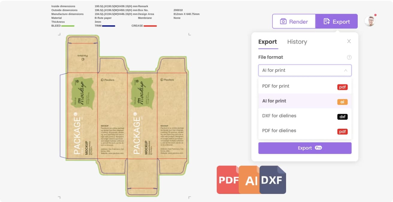 Thiết kế mẫu bao bì, đường viền và mô hình với Pacdora - VniTeach - Giáo viên 4.0