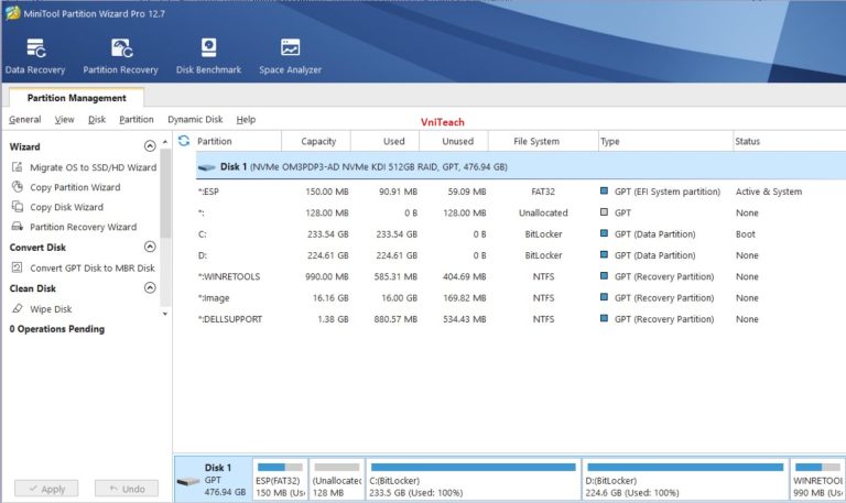 MiniTool Partition Wizard 12.7 full – Phần mềm chia ổ đĩa - VniTeach ...