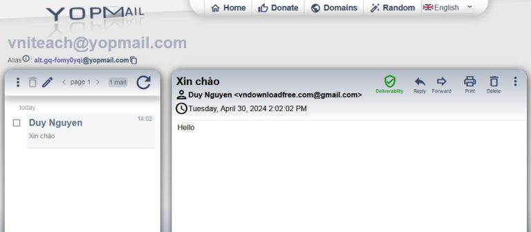 YOPmail – Tạo email tạm thời miễn phí - VniTeach - Giáo viên 4.0