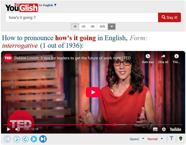 YouGlish – Công cụ học phát âm và luyện nghe ngôn ngữ trực tuyến miễn phí - VniTeach - Giáo viên 4.0