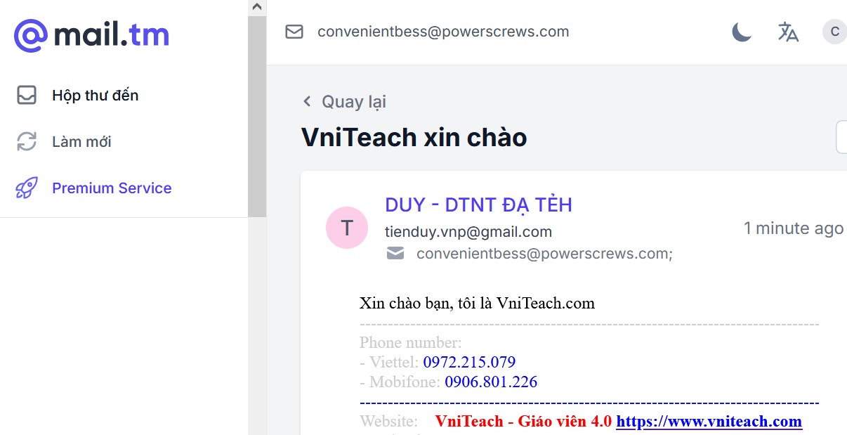 Mail TM – Công cụ trực tuyến tạo email tạm thời miễn phí - VniTeach ...